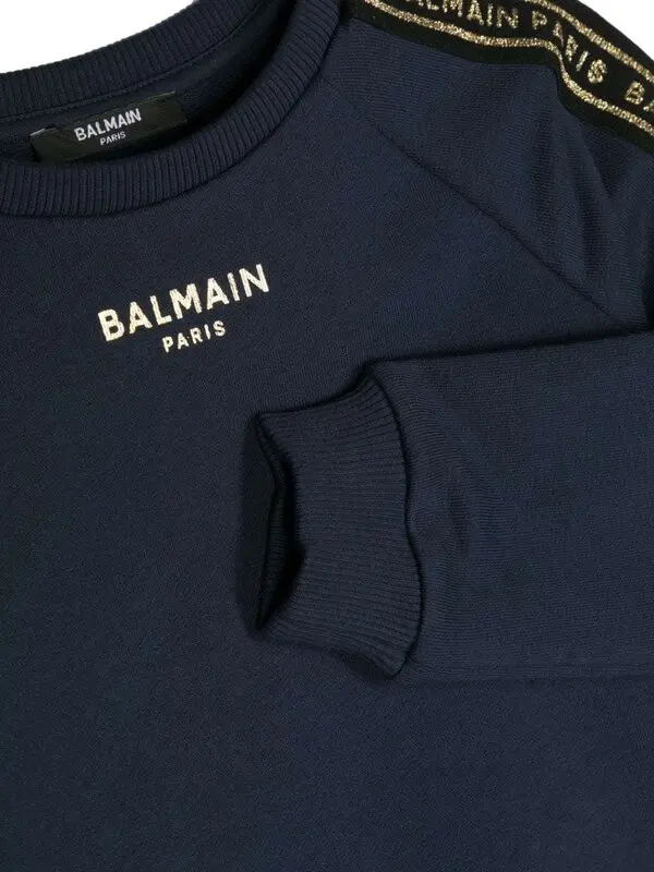 Balmain Logo-tape Cotton Sweatshirt