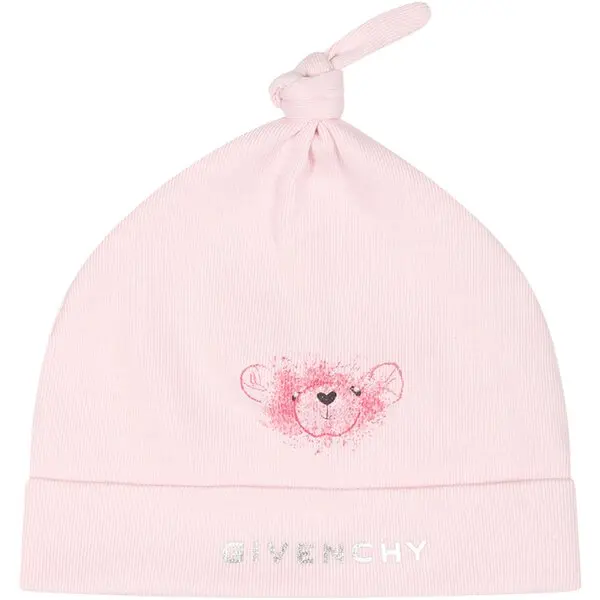 Givenchy Teddy Bear Print Babygrow Set With Hat And Bib