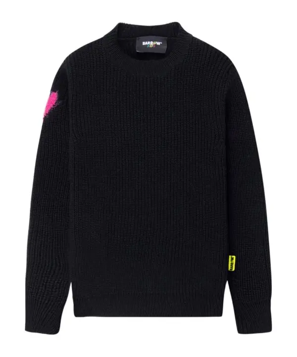 BARROW Crew Neck Intarsia Knit Sweatshirt