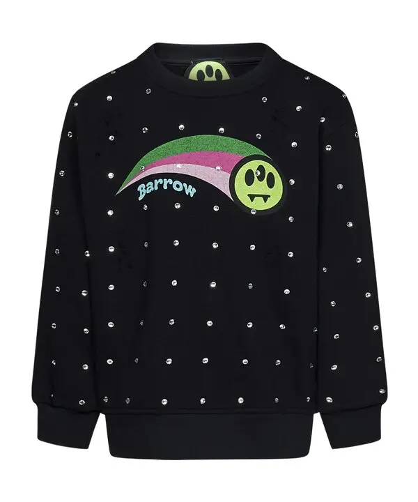 BARROW Logo-print Rhinestone-embellished Cotton Sweatshirt