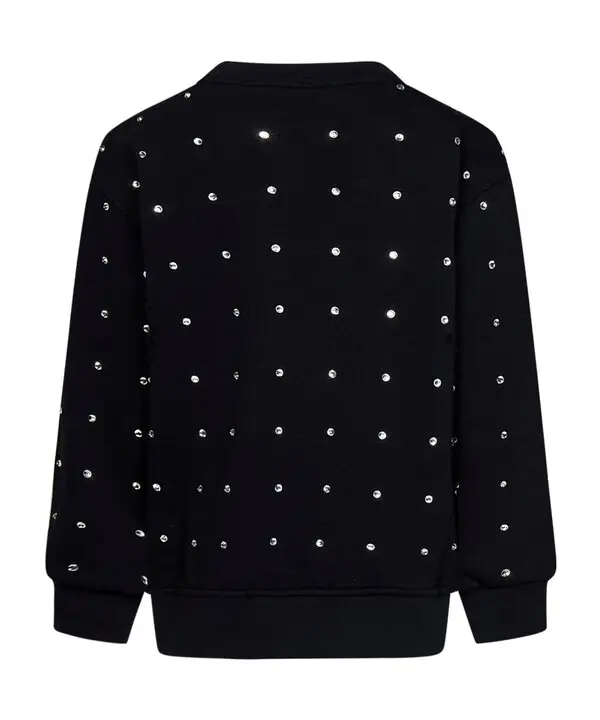 BARROW Logo-print Rhinestone-embellished Cotton Sweatshirt