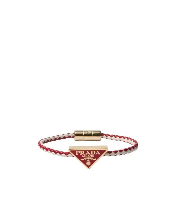 Prada Braided Nappa Leather Bracelet - Yellow