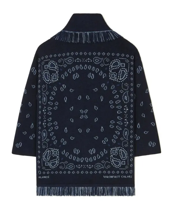 Alanui Bandana Jacquard Fringed Cardigan