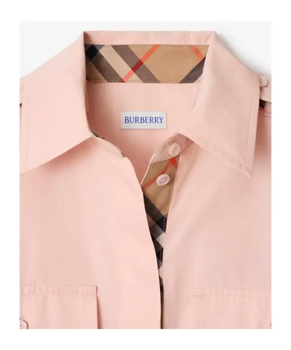 Burberry Cotton Poplin Shirt Dress With Belt