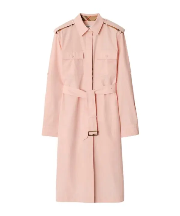 Burberry Cotton Poplin Shirt Dress With Belt - Flora