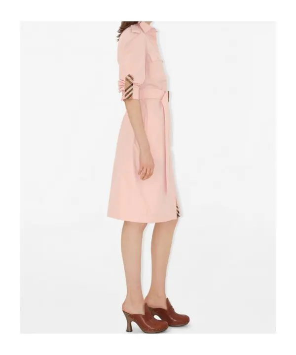Burberry Cotton Poplin Shirt Dress With Belt