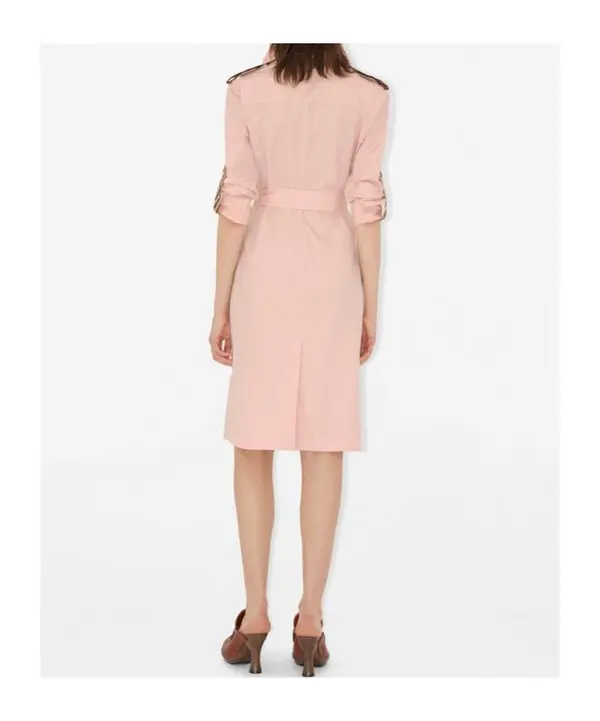 Burberry Cotton Poplin Shirt Dress With Belt