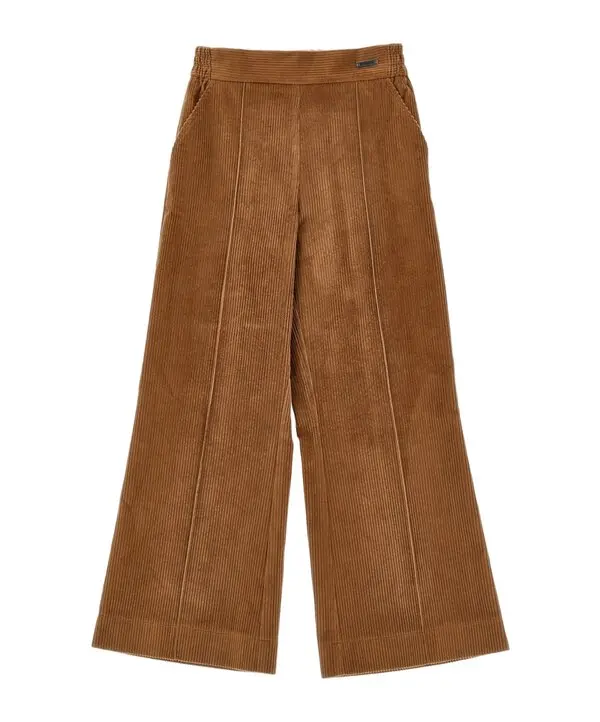 Monnalisa Wide-leg Corduroy Trousers - Brown