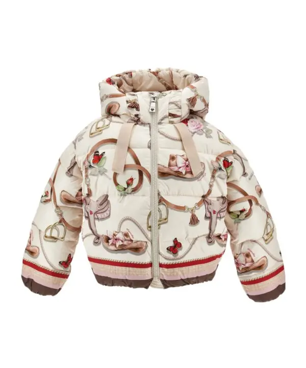 Monnalisa Equestrian-print Padded Jacket