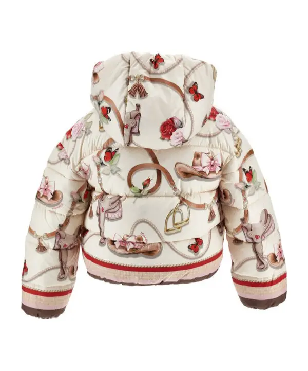 Monnalisa Equestrian-print Padded Jacket