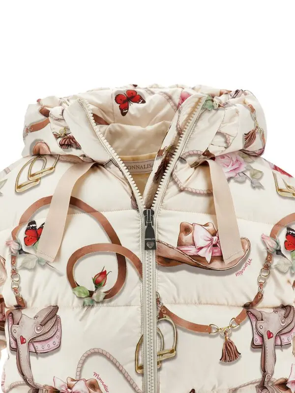 Monnalisa Equestrian-print Padded Jacket