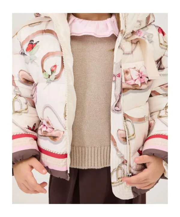 Monnalisa Equestrian-print Padded Jacket