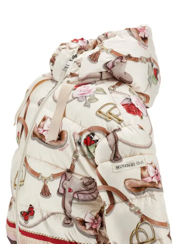 Monnalisa Equestrian-print Padded Jacket