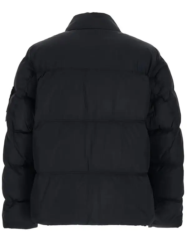 Stone Island Down Jacket With Stand Collar - Black