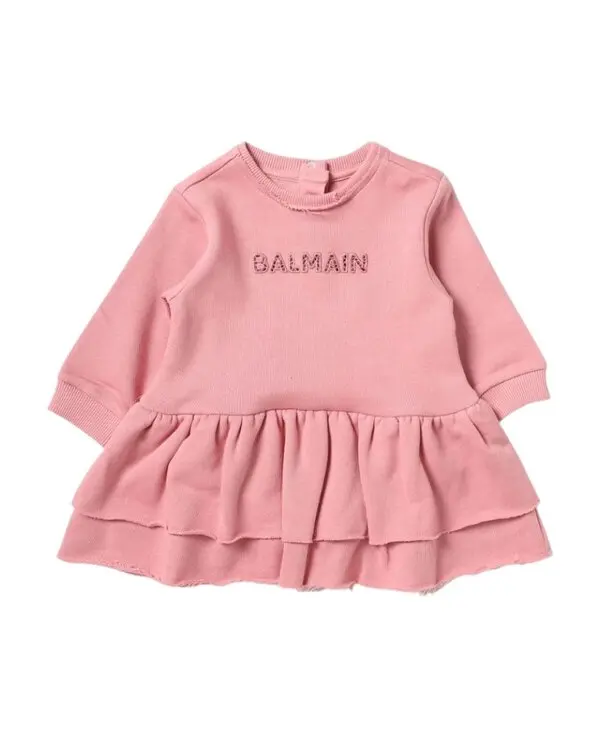 Balmain Logo-embroidered Tiered Dress