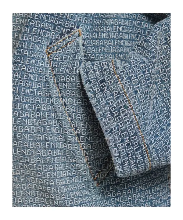 Balenciaga Monogram Zip Hooded Jacket - Dark Blue