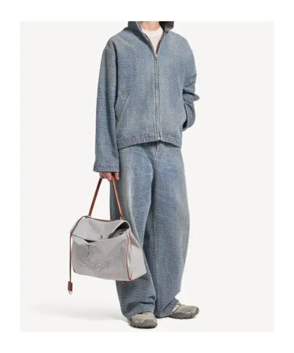 Balenciaga Monogram Zip Hooded Jacket - Dark Blue