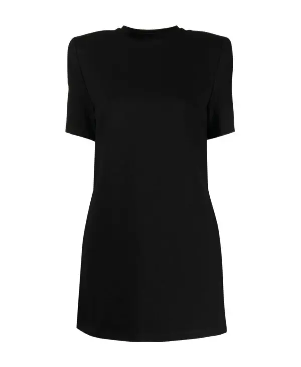 AREA Crystal-embellished Slit T-shirt Dress - Black