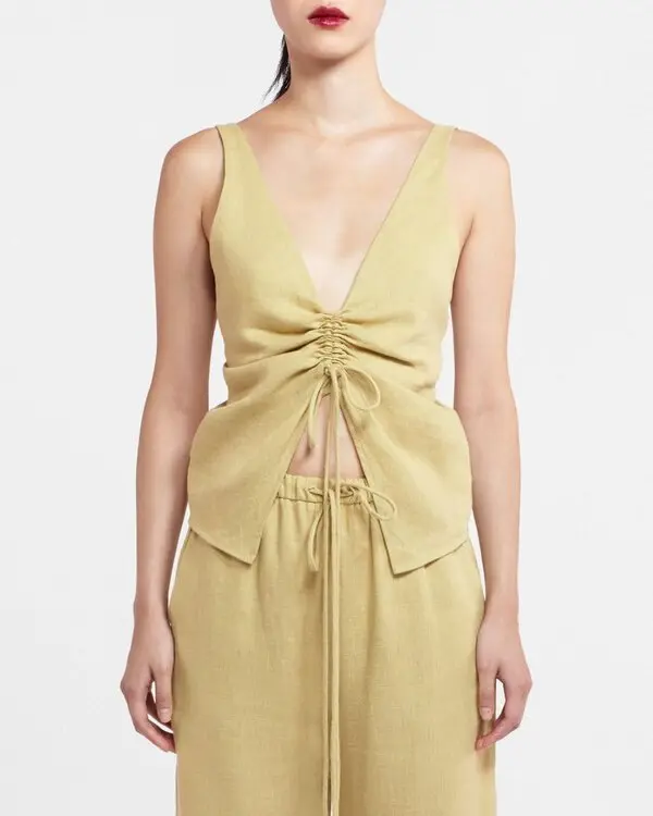 Nanushka Linen Drawstring Top