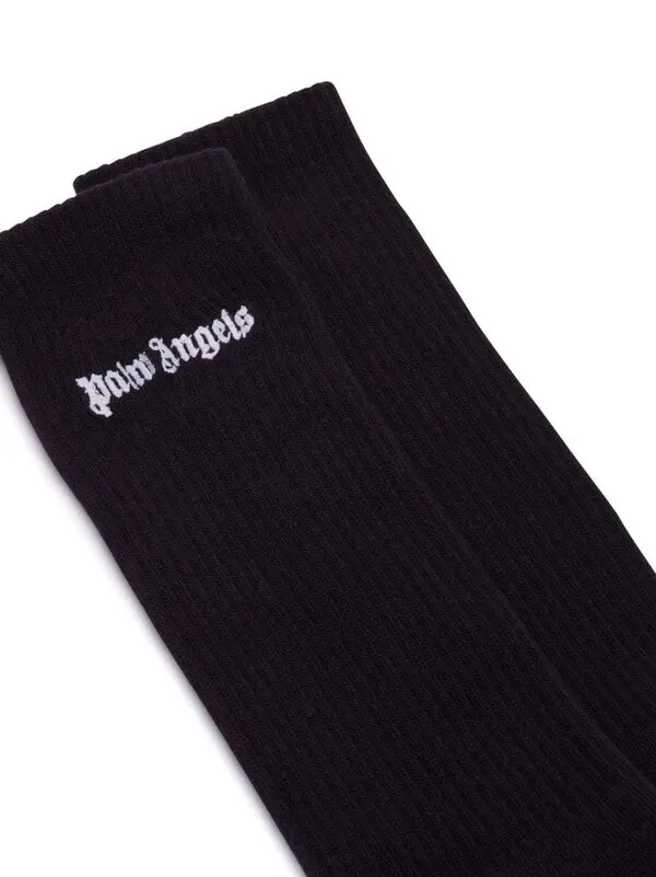 Palm Angels Logo Embroidered Socks
