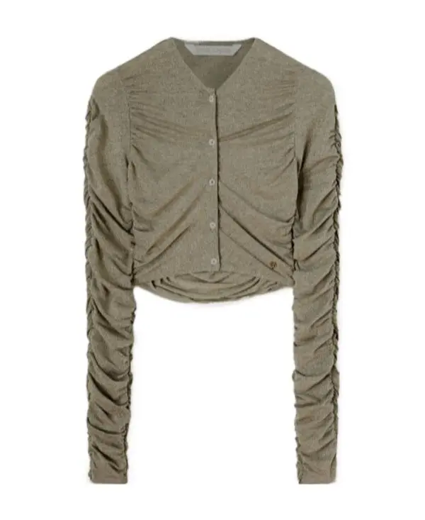 Palm Angels Ruched Lurex Cropped Cardigan