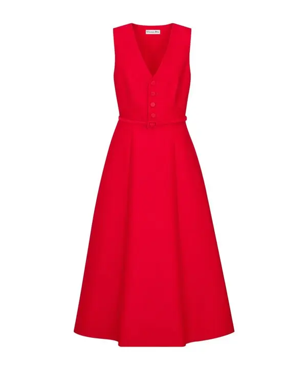 Dior Mid-length Flared Dress With Belt