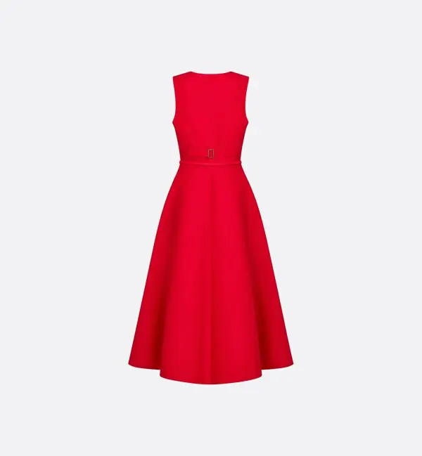 Dior Mid-length Flared Dress With Belt