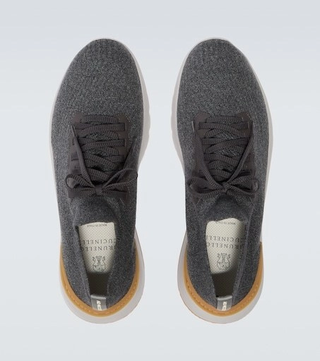 Brunello Cucinelli Leather-trimmed Sneakers