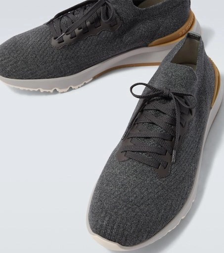 Brunello Cucinelli Leather-trimmed Sneakers