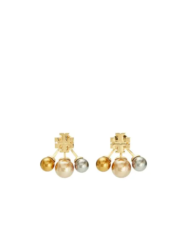 Tory Burch Kira Post-back Pearl Earrings - Yellow