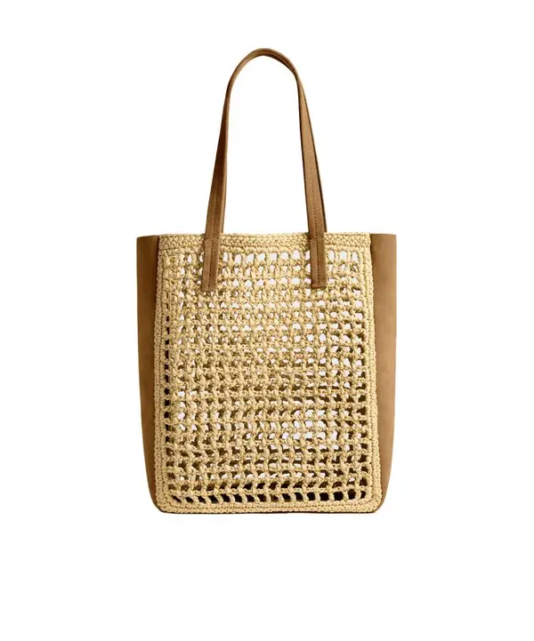 Khaite Small Zoe Woven-panel Tote Bag