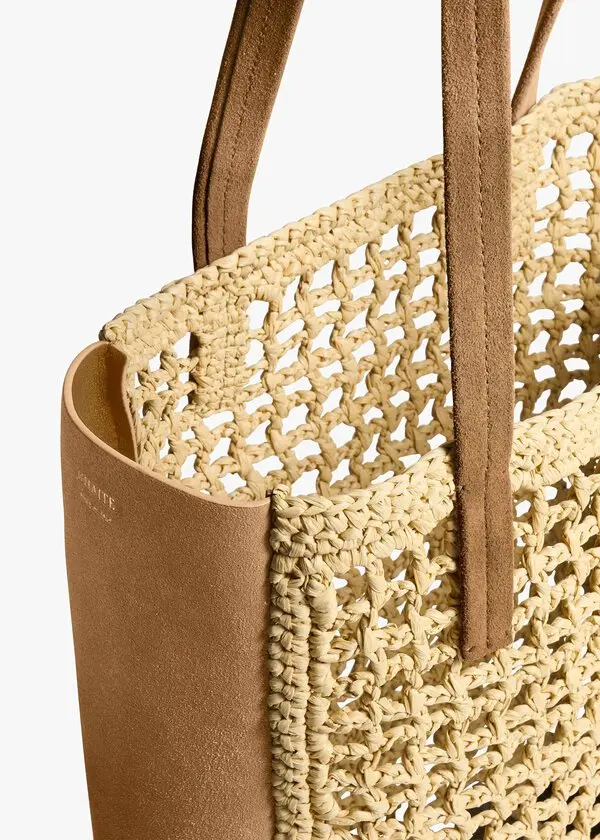 Khaite Small Zoe Woven-panel Tote Bag