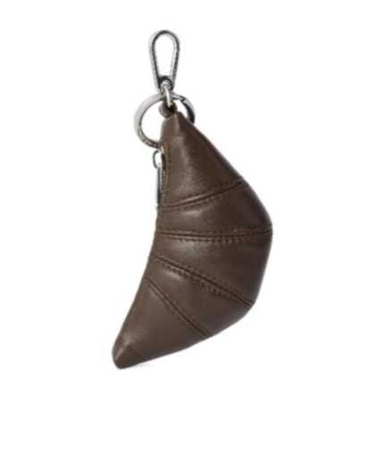 LEMAIRE Mini Croissant Keyring In Leather - Otter