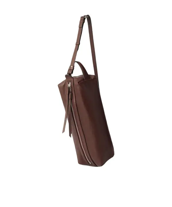 LEMAIRE Care Shoulder Bag In Nappa Lambskin - Roasted Pecan