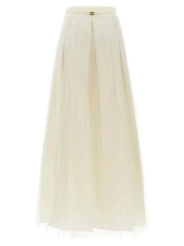 TWINSET Pleated Tulle Maxi Skirt