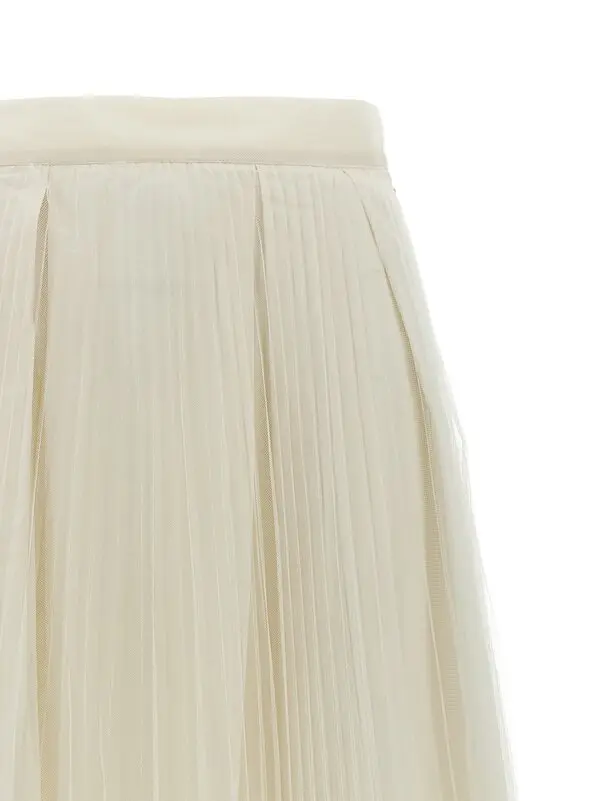 TWINSET Pleated Tulle Maxi Skirt