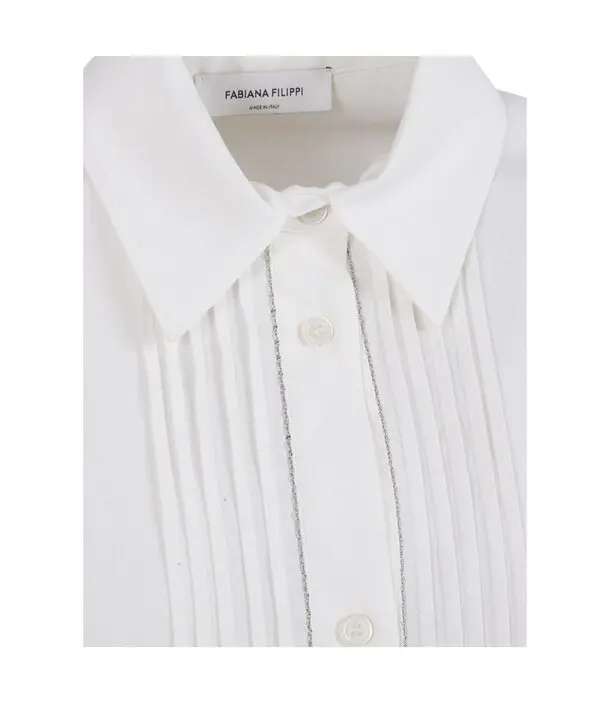 Fabiana Filippi Long Sleeve Shirt Dress With Pleats