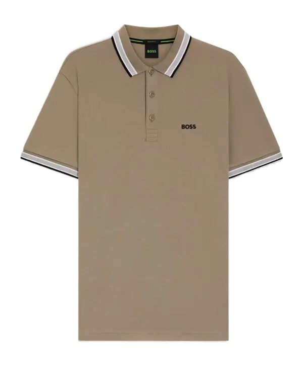 Hugo Boss Logo-embroidered Polo Shirt - Beige