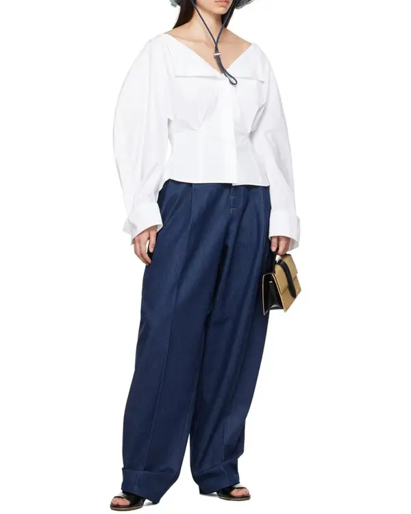 Jacquemus La Chemise Barco Boat Neck Shirt