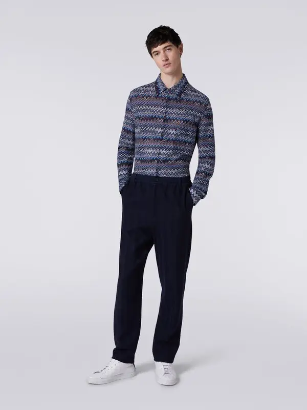 Missoni Chevron-knit Straight-leg Trousers