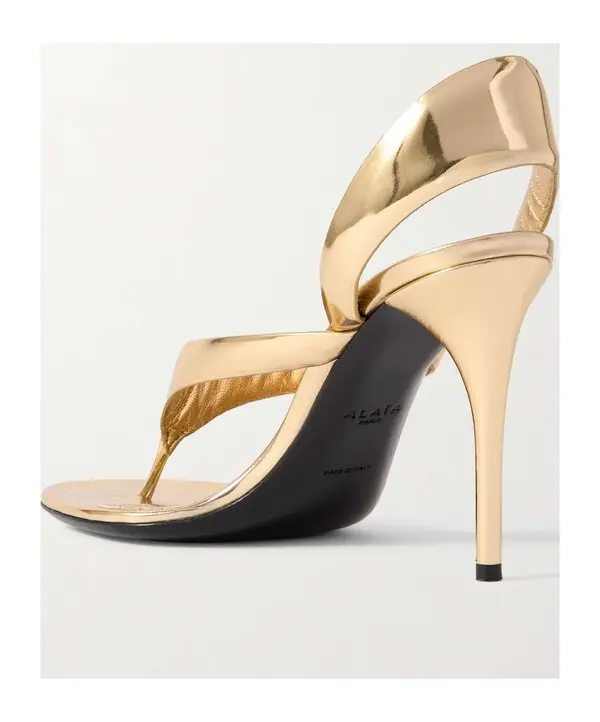 Alaïa Slingback Thong Sandals - Gold