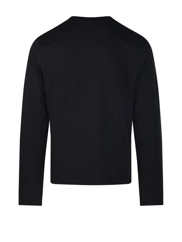 AMI Paris De Coeur Long-sleeved Crewneck T-shirt - Black