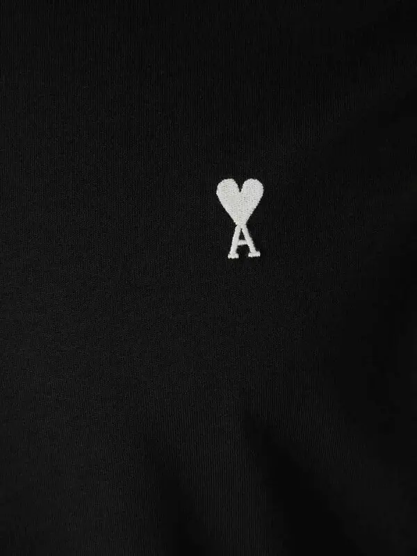 AMI Paris De Coeur Long-sleeved Crewneck T-shirt - Black