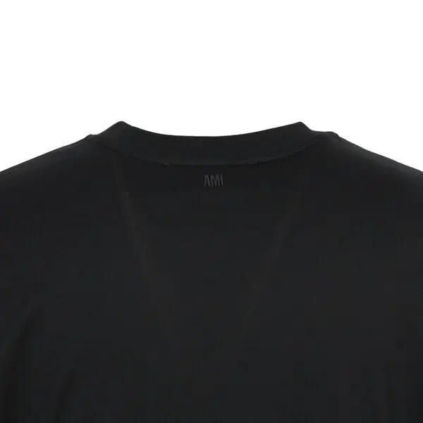 AMI Paris De Coeur Long-sleeved Crewneck T-shirt - Black