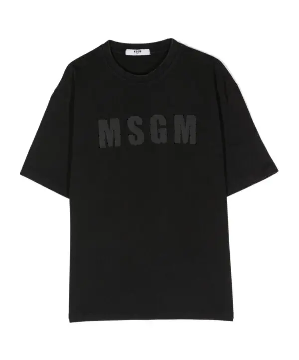 MSGM Logo-print Rhinestone-embellished T-shirt