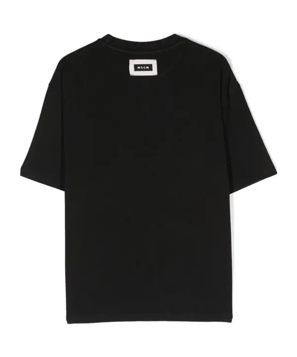 MSGM Logo-print Rhinestone-embellished T-shirt