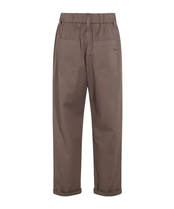Brunello Cucinelli Elasticated Waistband Cropped Pants