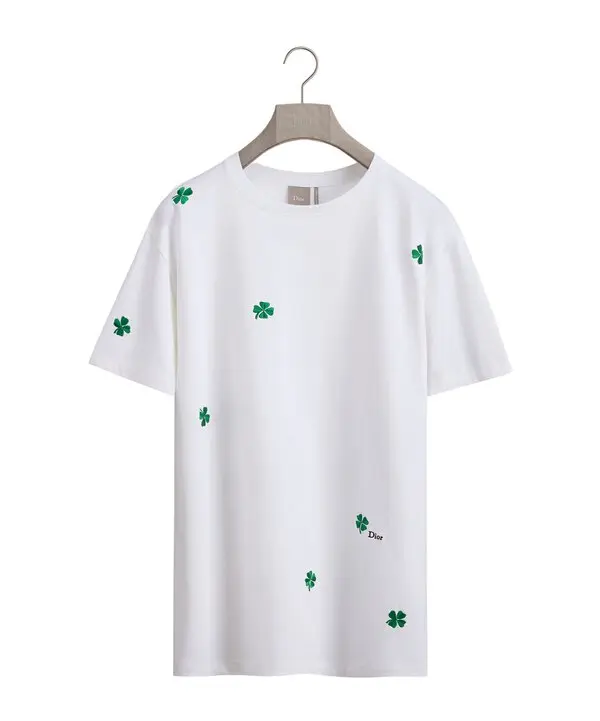 Dior T-shirt With Clover Embroidery, Relaxed Fit