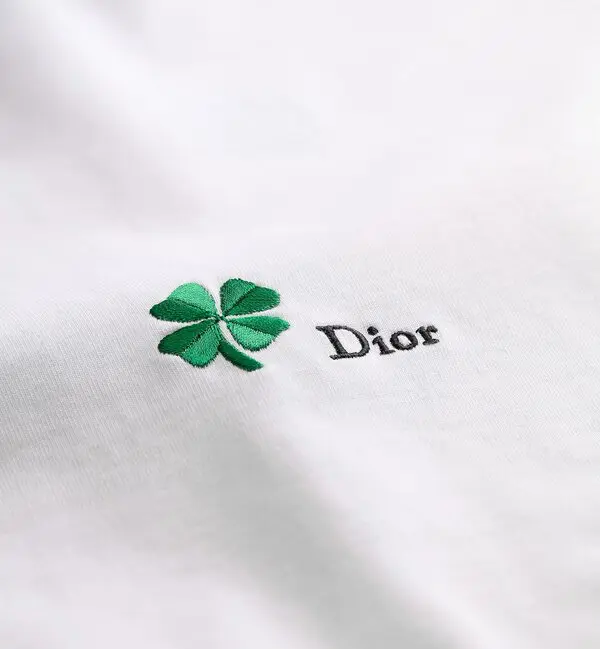 Dior T-shirt With Clover Embroidery, Relaxed Fit