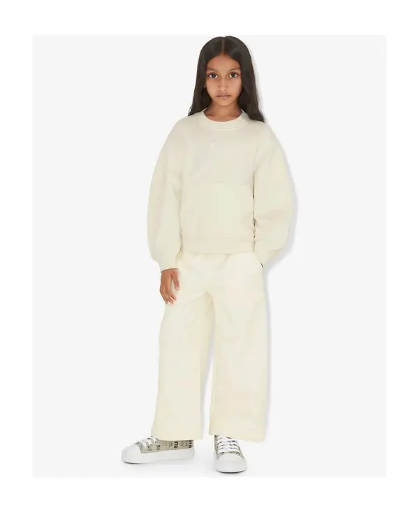 Burberry Equestrian-knight Cotton Track Pants - White